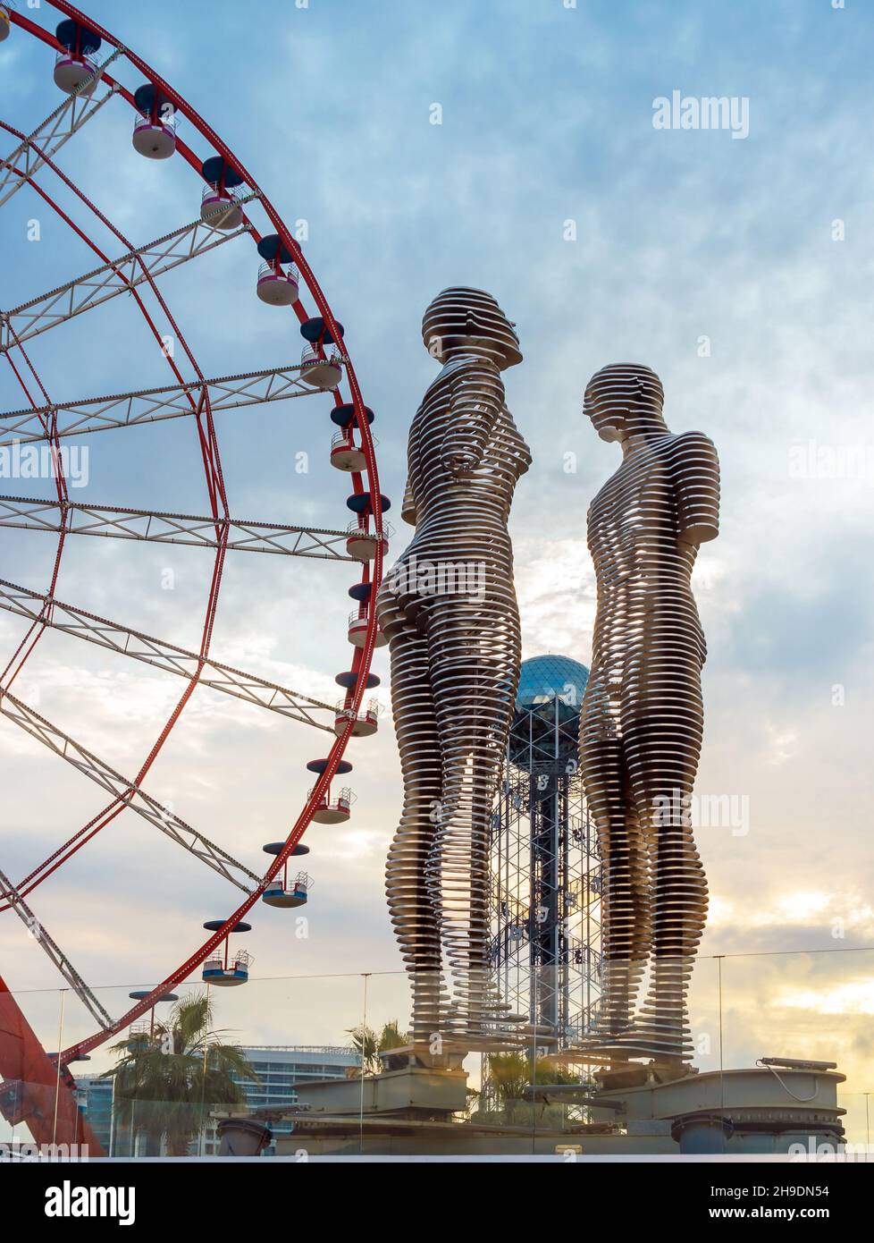 Batumi, Georgia, June 13, 2021: Statue of Ali and Nino on the ...