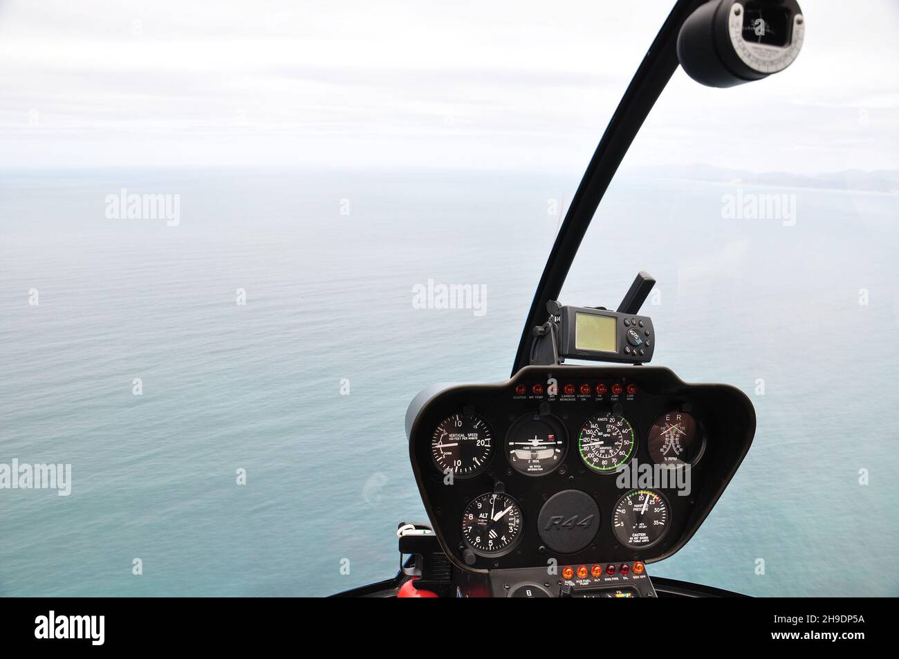 Cockpit of Robinson's R44 Raven Series Helicopter. Taken in Kaikoura ...