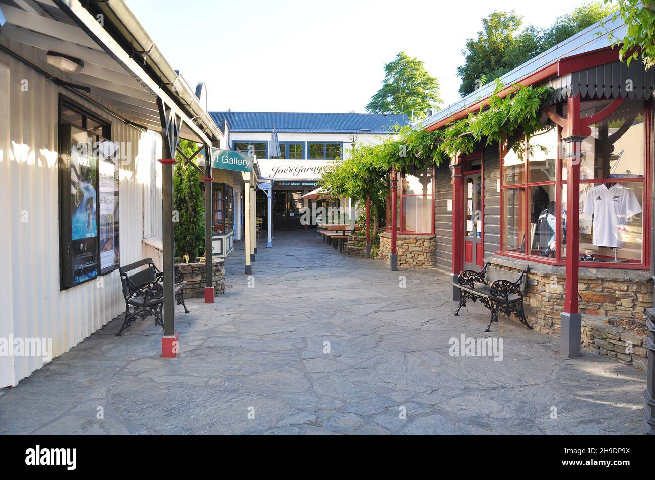 Shops in Arrowtown. Arrowtown is a historic gold mining town in the ...