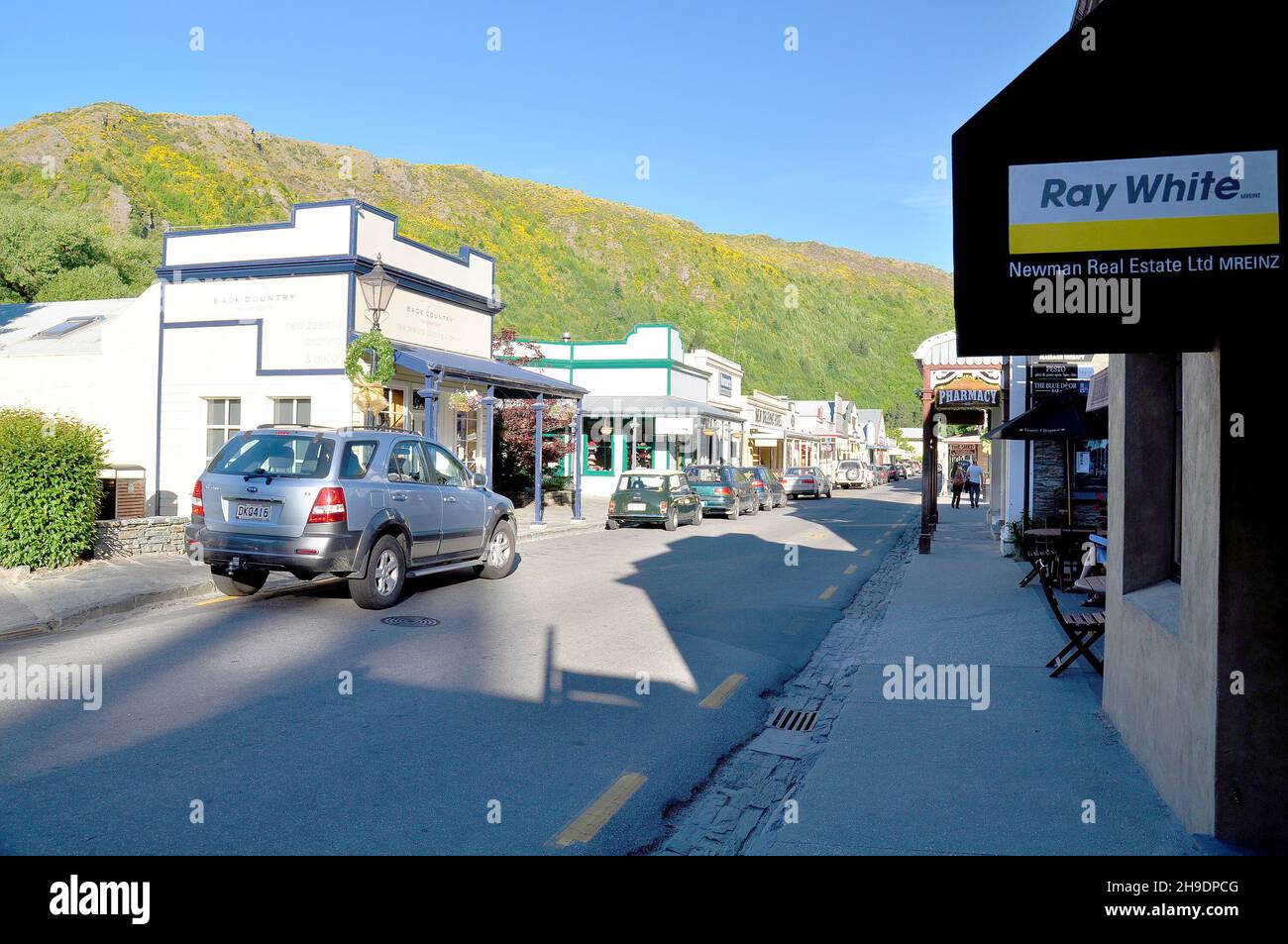 Shops in Arrowtown. Arrowtown is a historic gold mining town in the ...