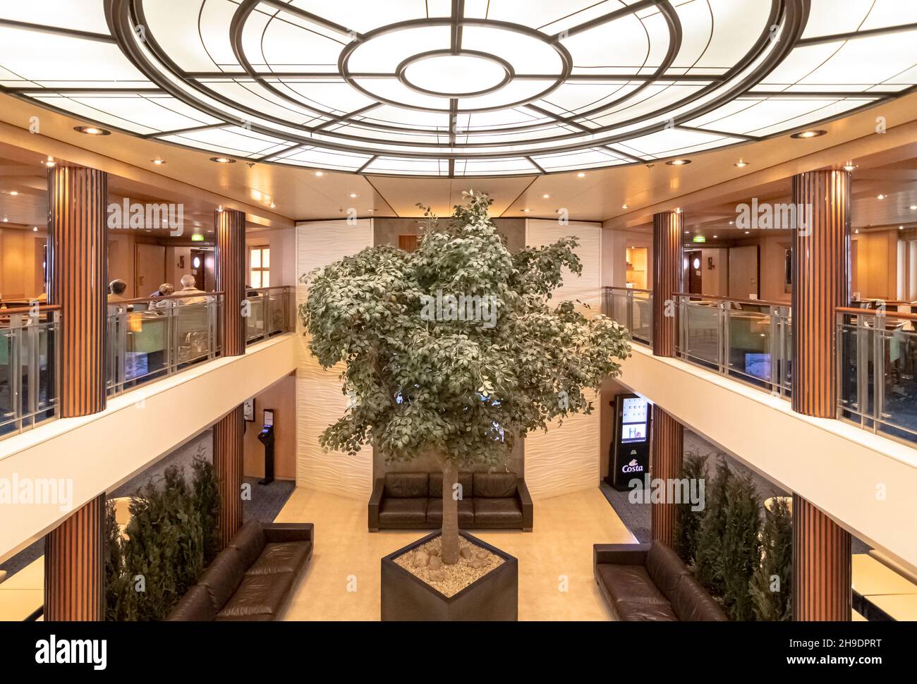 Interior of the cruise ship Costa Neoriviera at the terminal of the ...