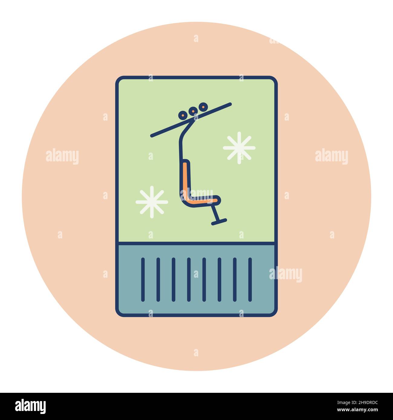 Ski pass vector isolated icon. Winter sign. Graph symbol for travel and ...