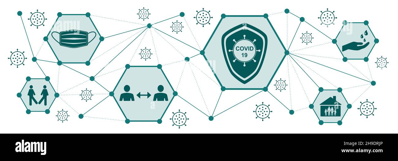 Illustration of protective measures against virus contamination on ...