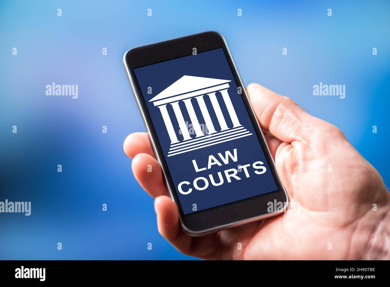Smartphone screen displaying a law courts concept Stock Photo - Alamy