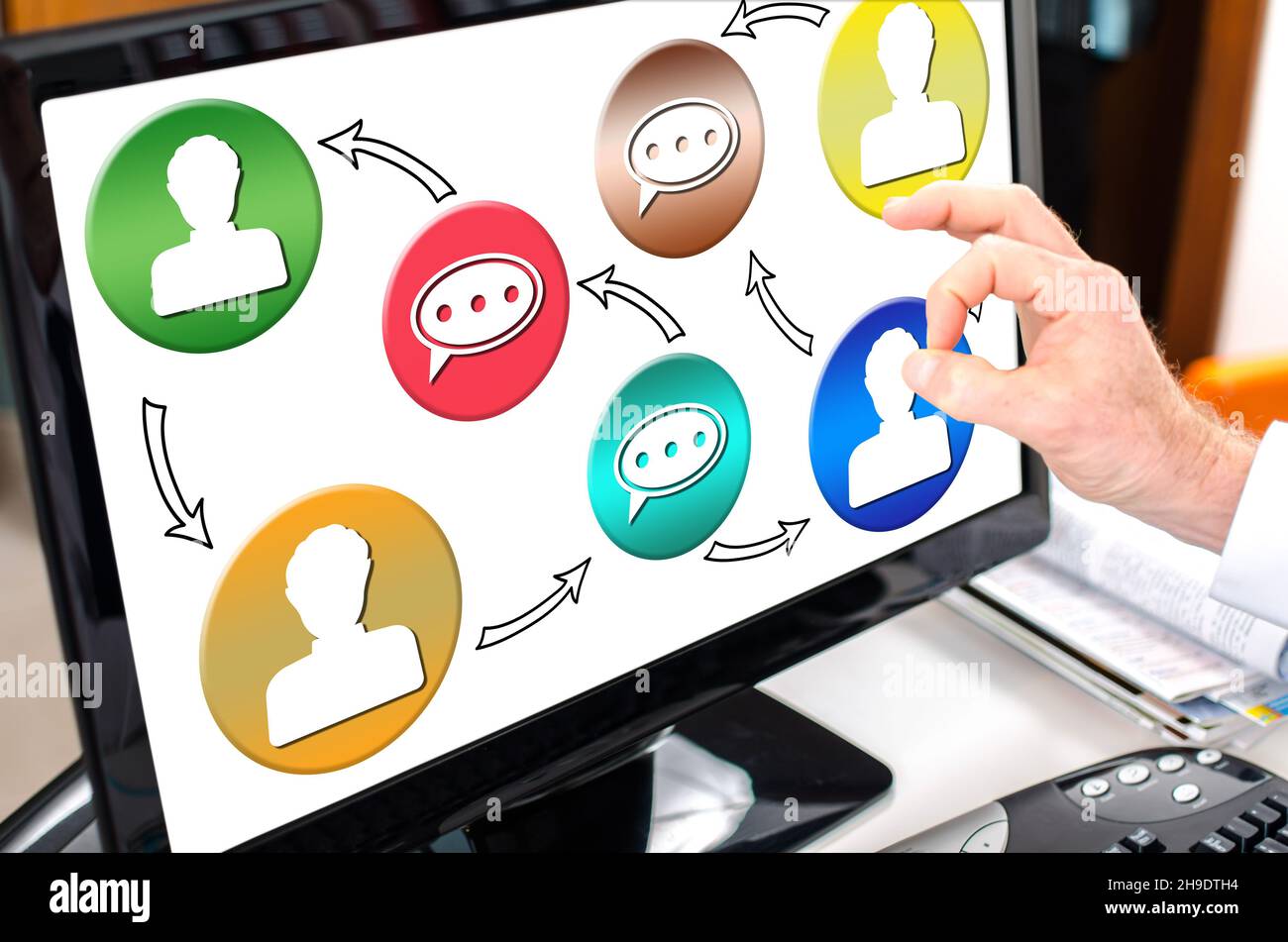 Business communication concept shown on a computer screen Stock Photo ...