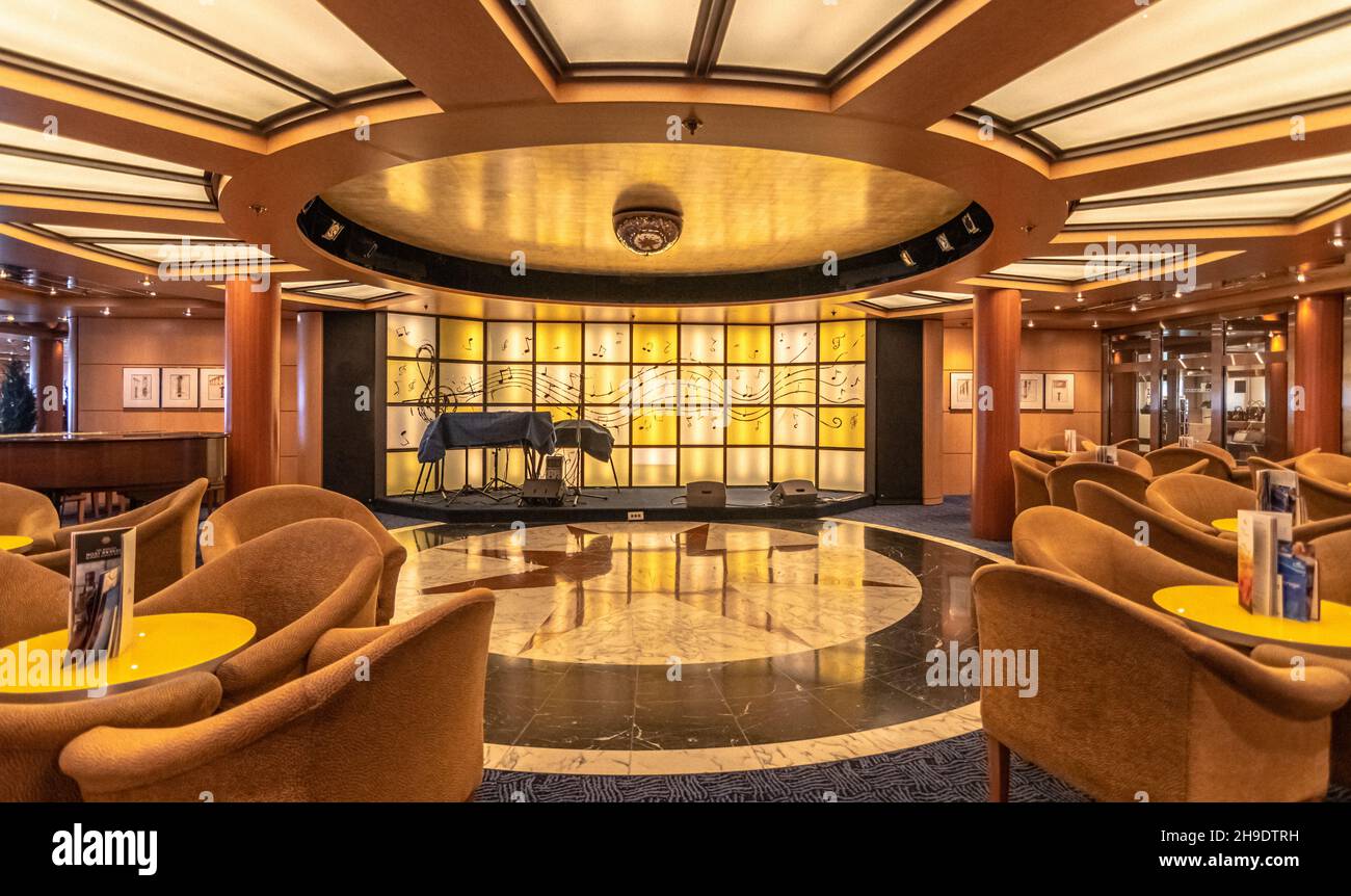 Interior of the cruise ship Costa Neoriviera at the terminal of the ...