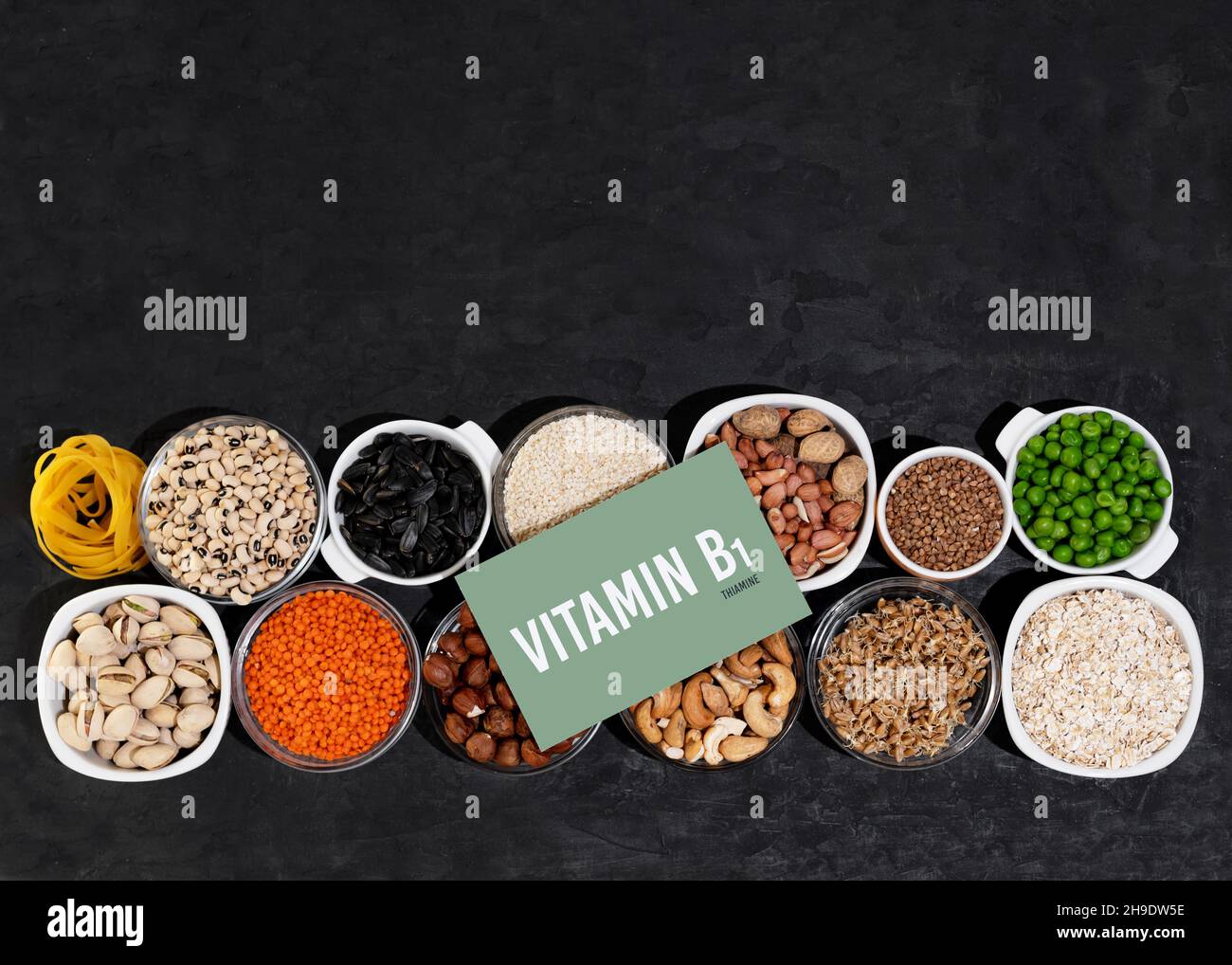 A set of natural products rich in vitamin B1 Thiamine. Healthy food ...