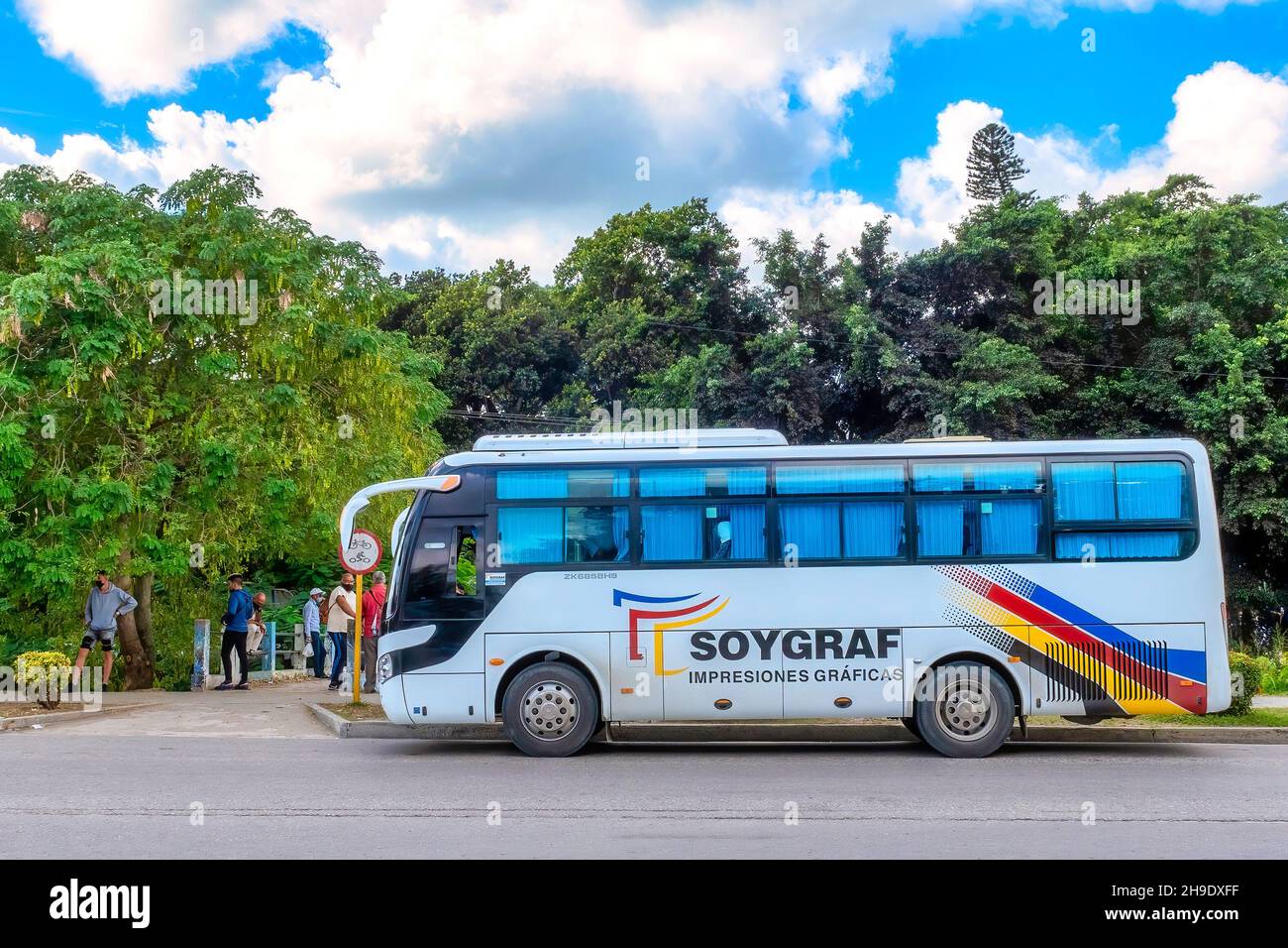 A Chinese Yutong bus marked with the Soygraph logo or sign.Dec. 6, 2021 ...