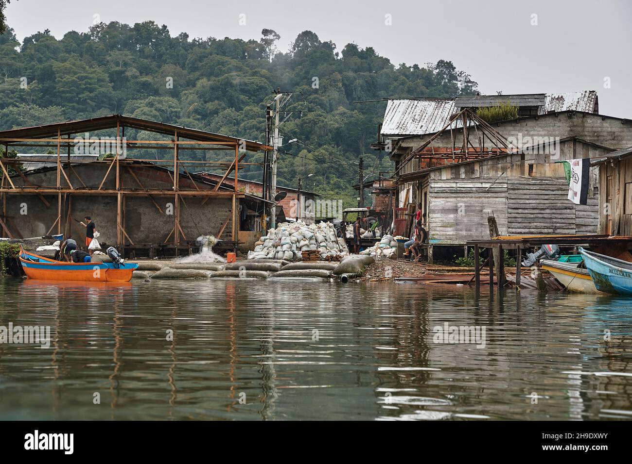 Boat ride in Nuqui, Colombia Stock Photo - Alamy