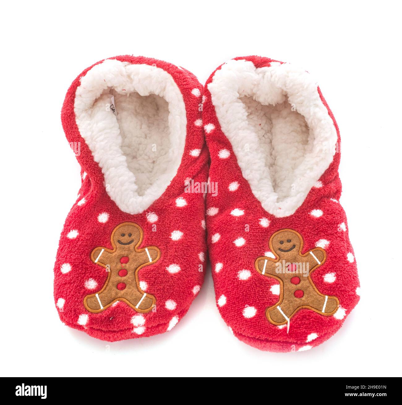 fur-lined slippers in front of white background Stock Photo - Alamy