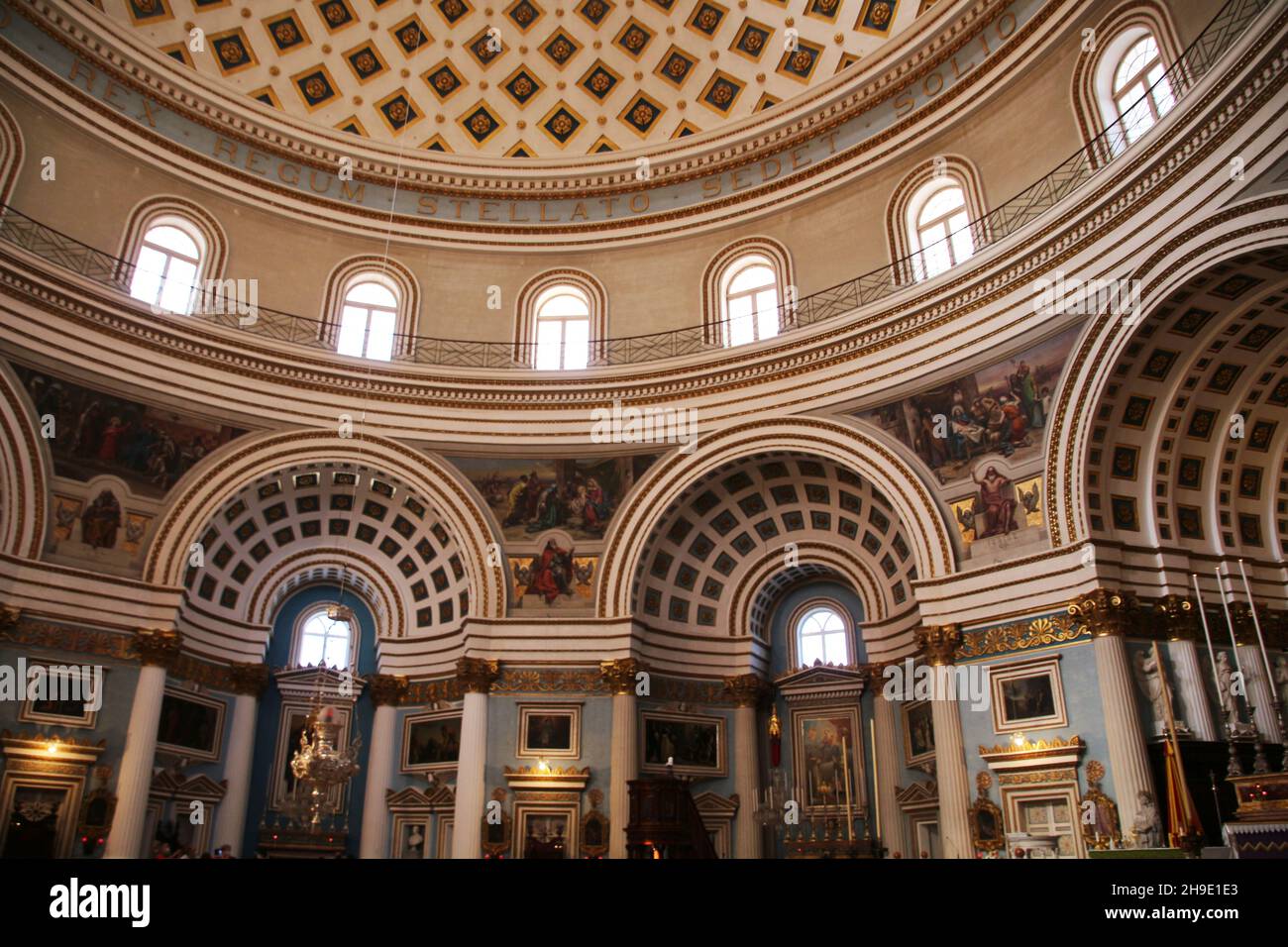 Interior view of the Rotunda of Mosta, Malta Stock Photo - Alamy