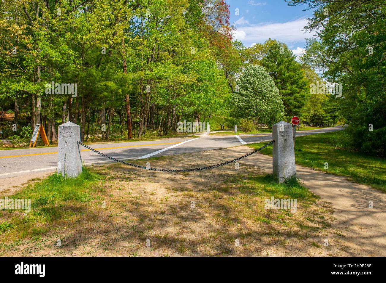 Battle Road Trail in spring in Minute Man National Historic Park in ...