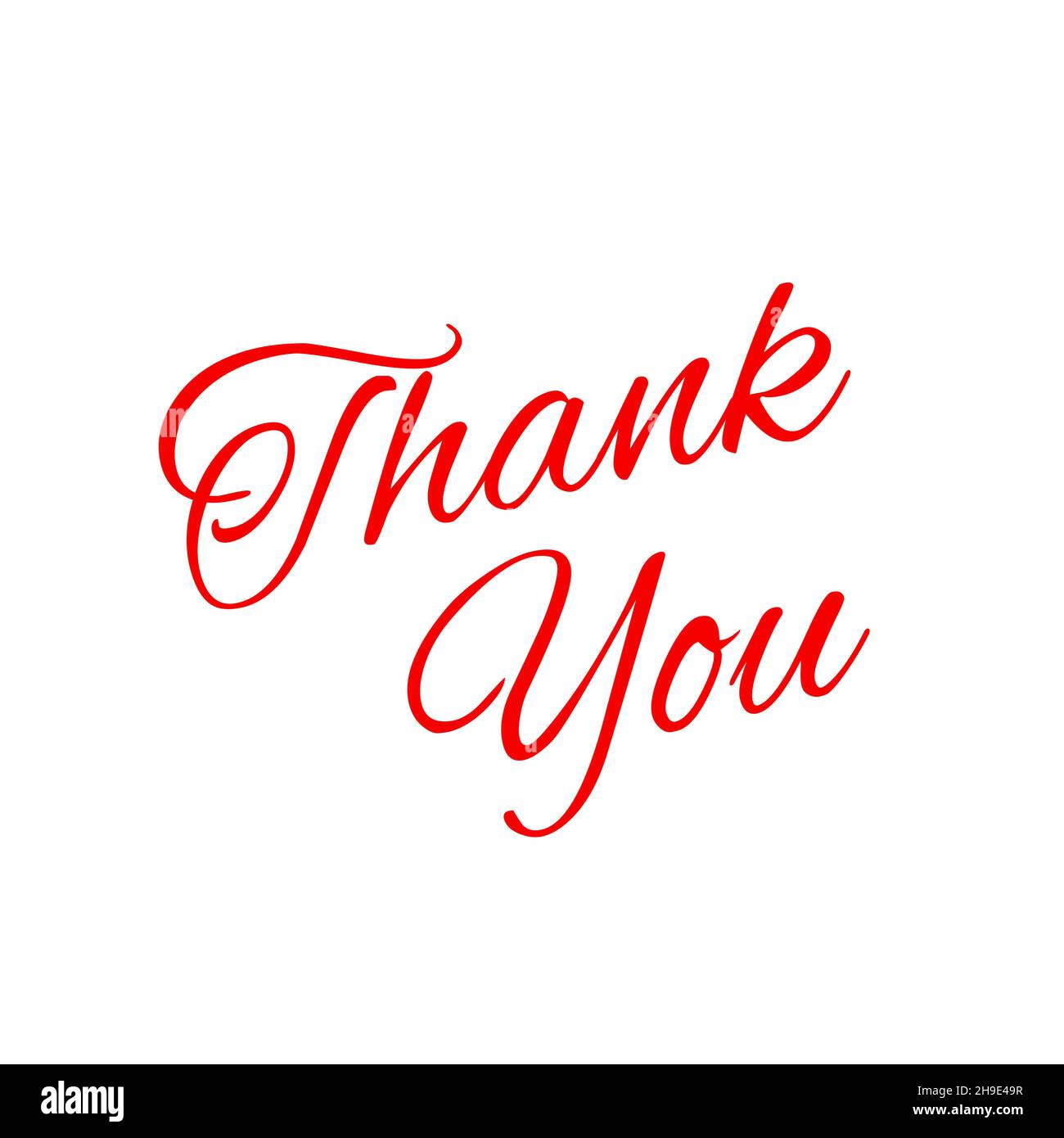 Thank You, bright red script lettering on white Stock Vector Image ...