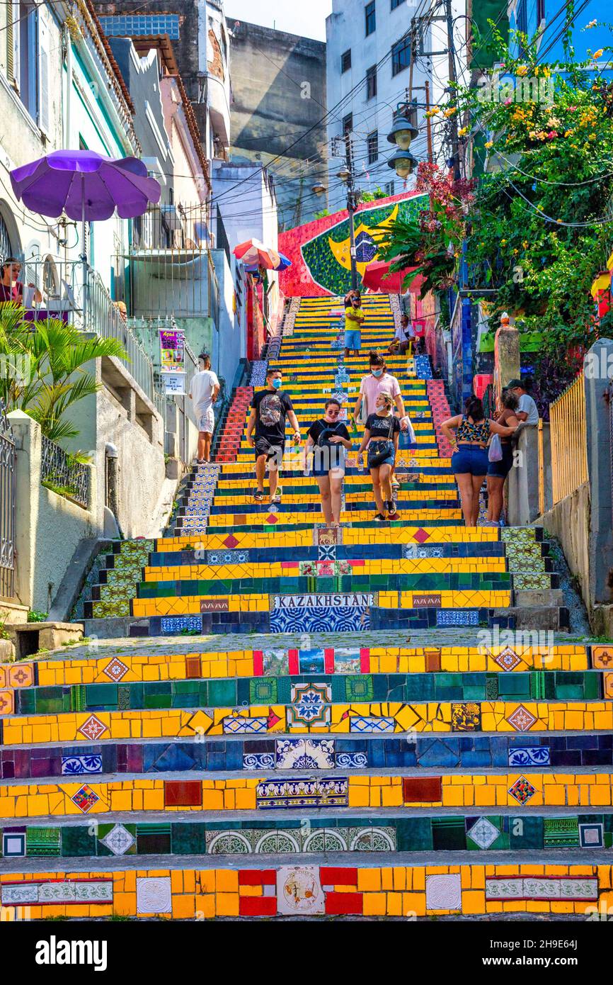Selaron Steps, Rio de Janeiro, Brazil Stock Photo - Alamy
