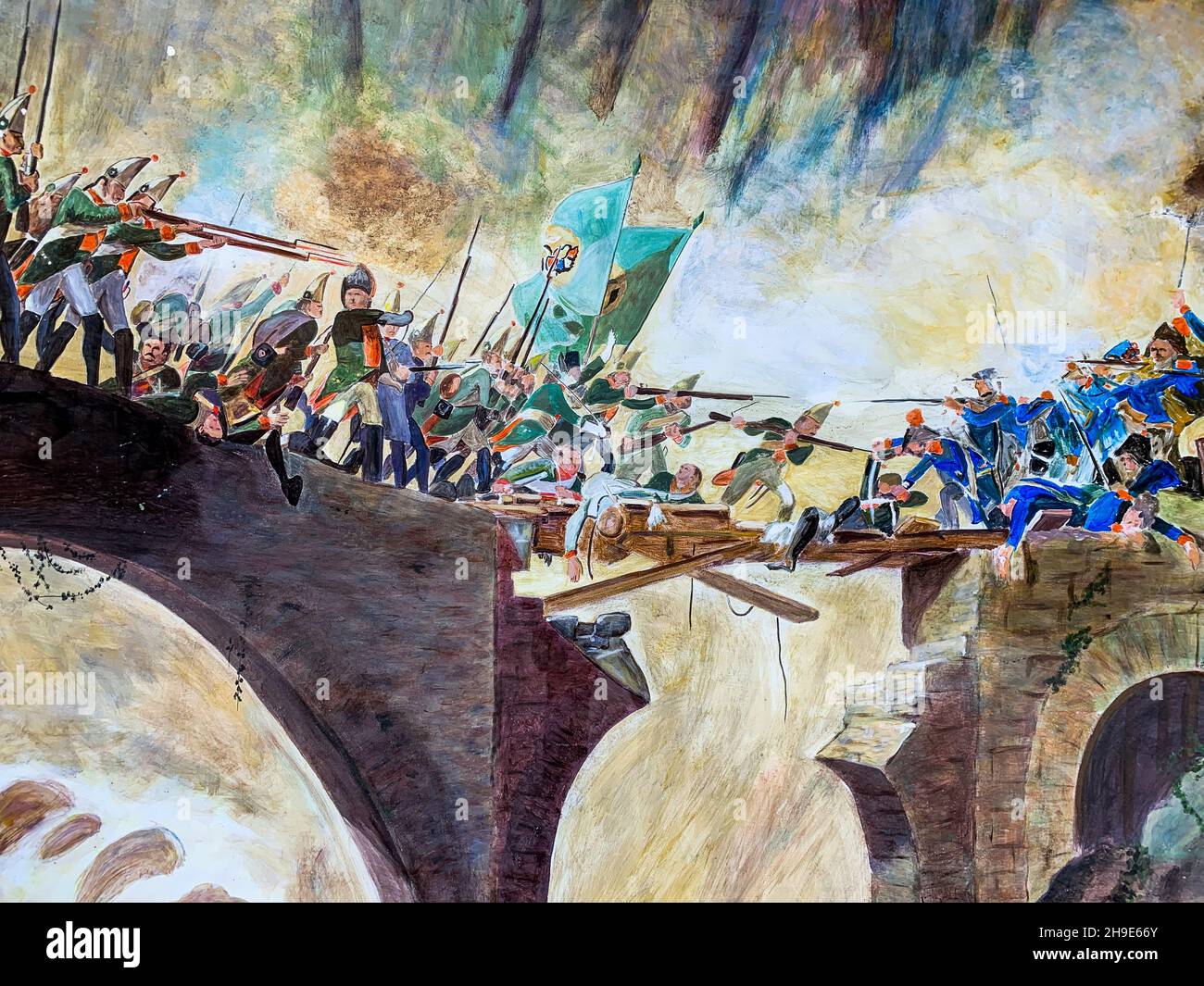 Battle of the Devil's bridge, Gotthard Road, Reuss river valley ...