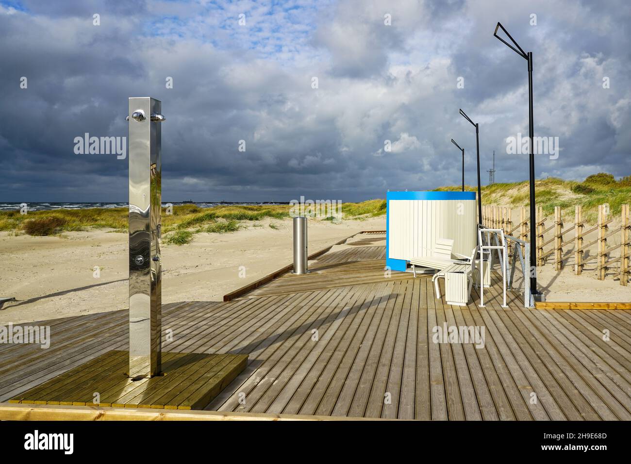 new modern design beach infrastructure facility with changing room ...