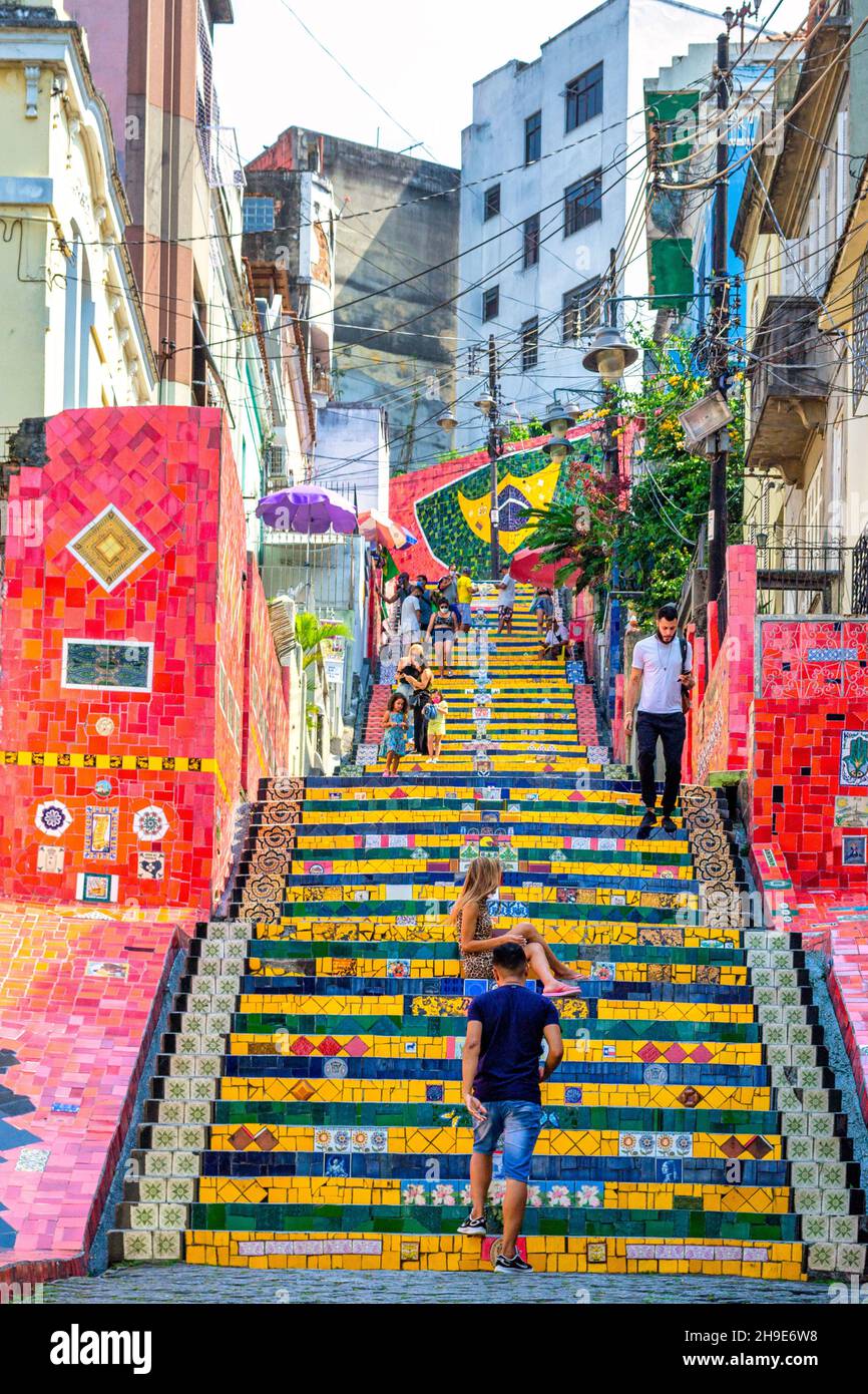 Selaron Steps, Rio de Janeiro, Brazil Stock Photo - Alamy