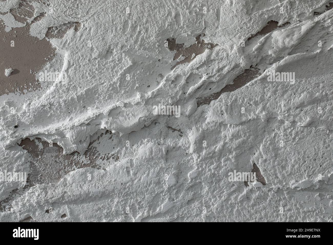 White textured clay wall design with cracks and imperfections. Wall ...