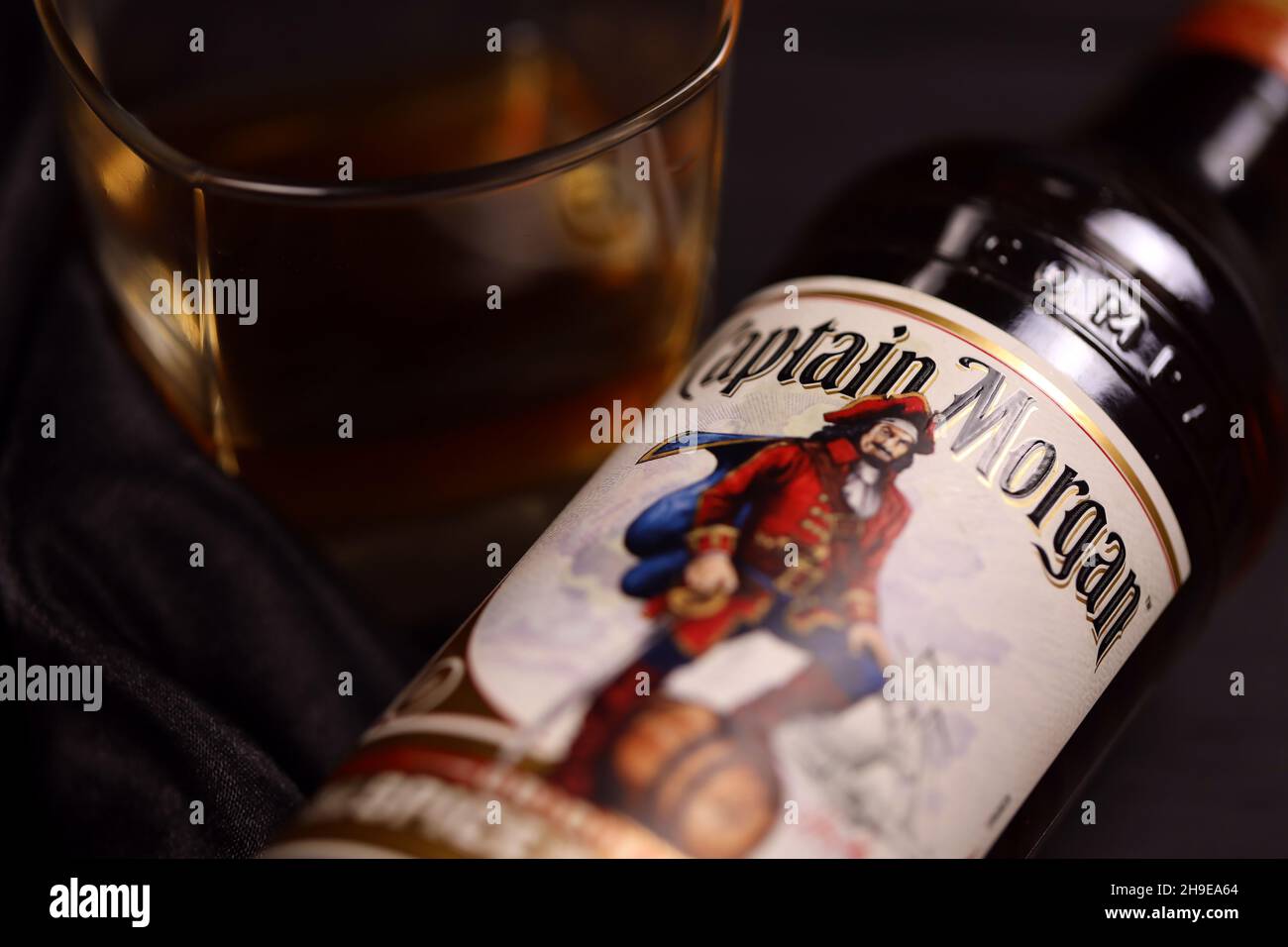 KHARKOV, UKRAINE - DECEMBER 3, 2020: Captain Morgan original spiced ...