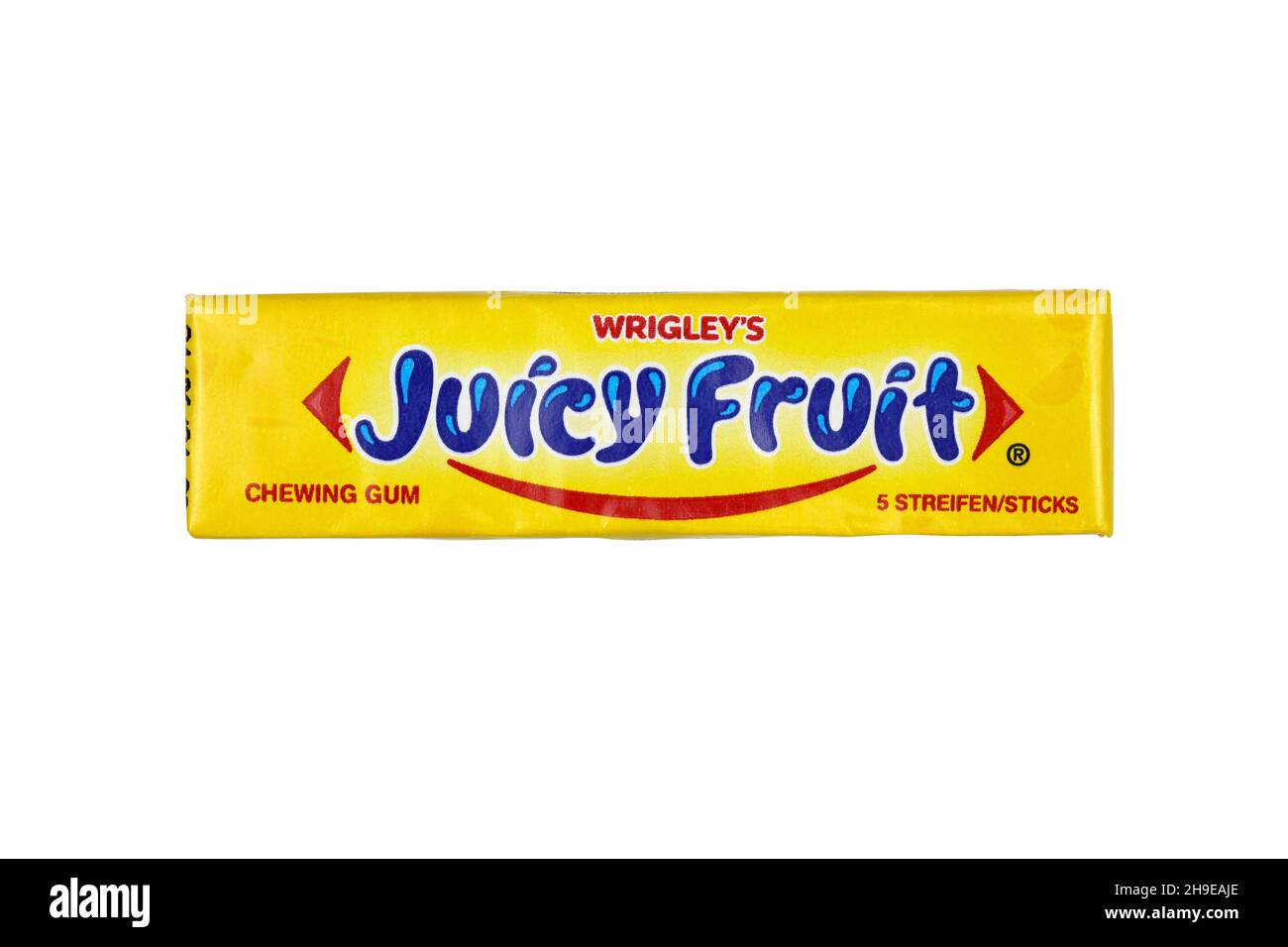 KHARKOV, UKRAINE - FEBRUARY 14, 2021: Wrigleys Juicy Fruit chewing gum ...