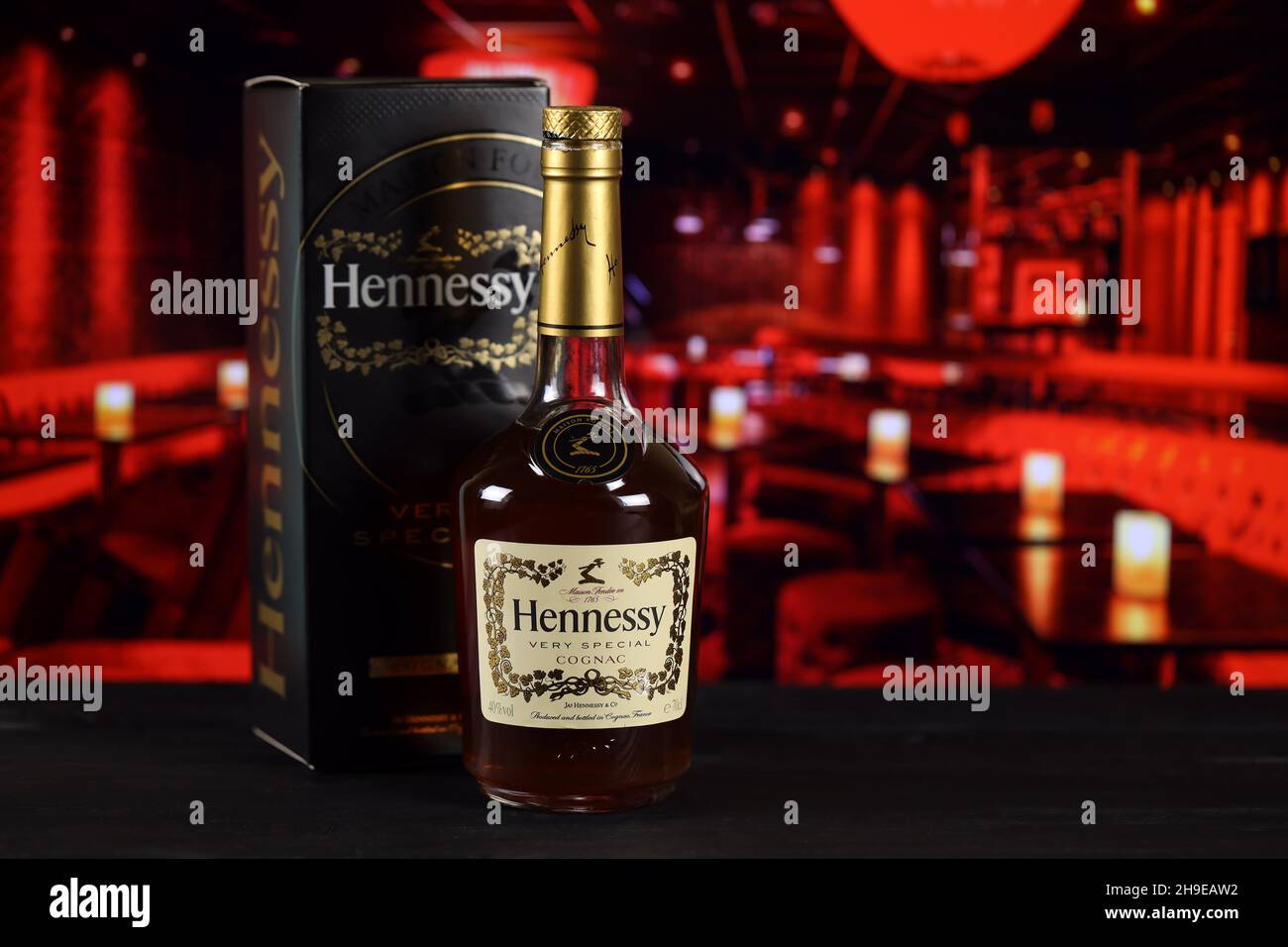 KHARKOV, UKRAINE - FEBRUARY 14, 2021: Hennessy very special cognac ...