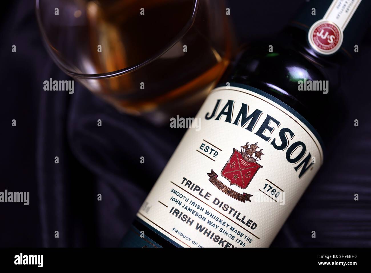 KHARKOV, UKRAINE - DECEMBER 3, 2020: Jameson triple distilled irish ...