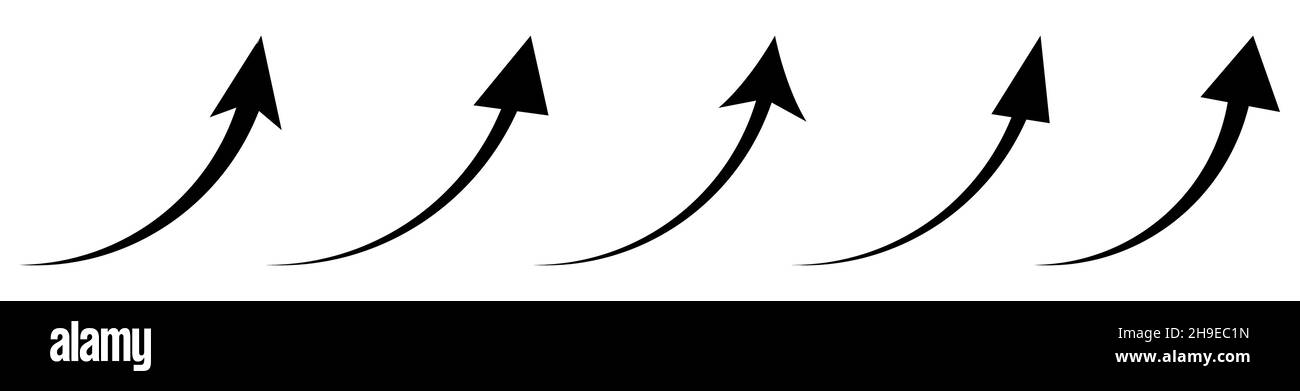 Set of rising arrows. Arrows up icon. Vector illustration isolated on ...
