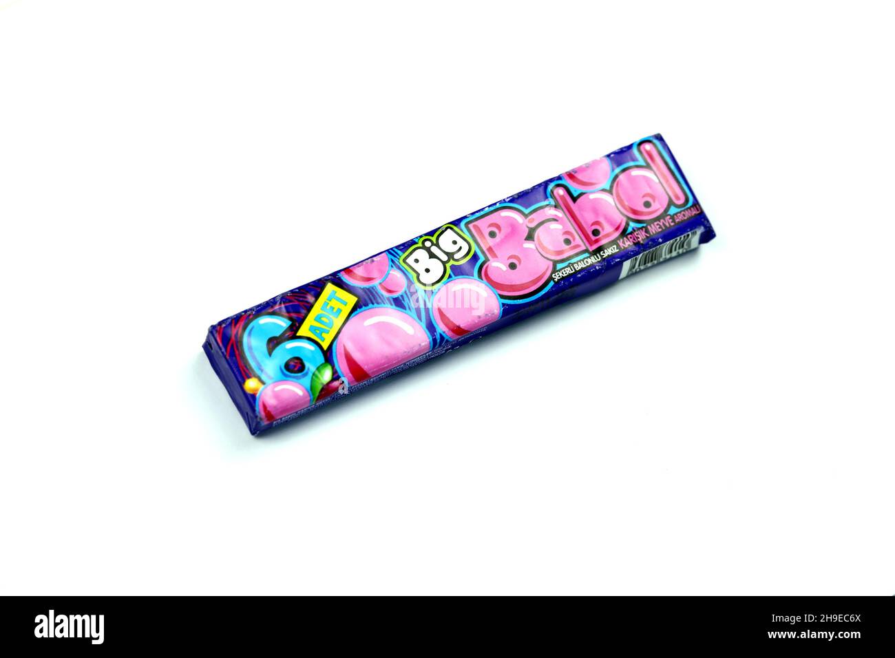 KHARKOV, UKRAINE - JULY 2, 2021: Big Babol chewing gum pack in dark ...