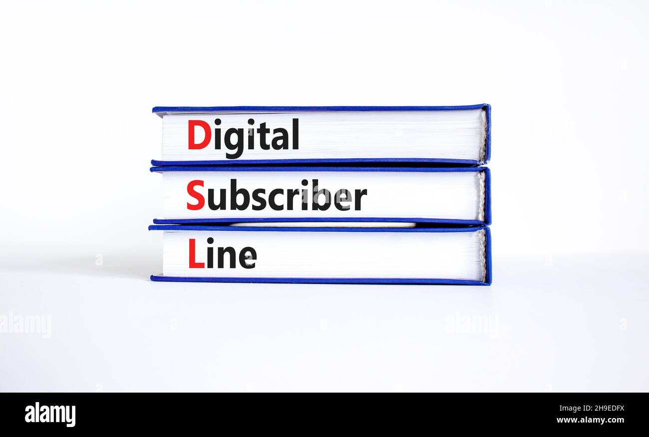 DSL digital subscriber line symbol. Concept words DSL digital ...