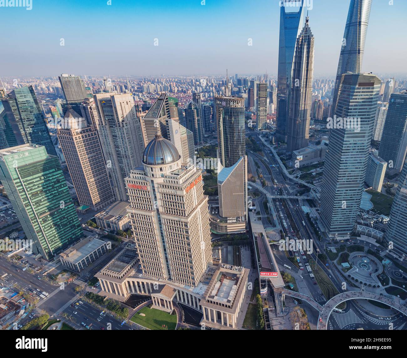 Shanghai aerial skyline 2017 hi-res stock photography and images - Alamy