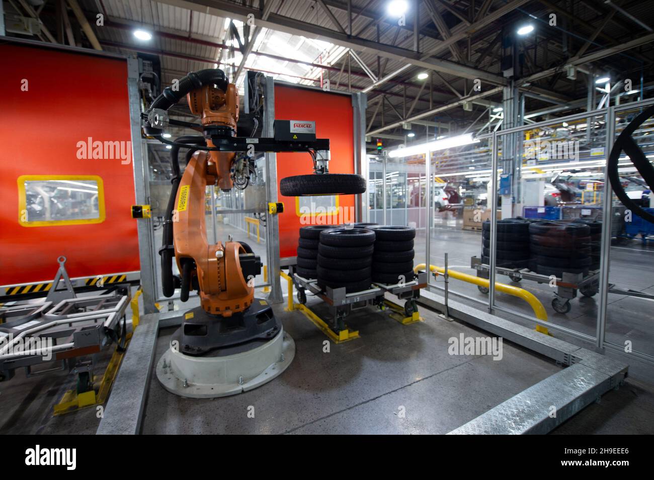 Pacheco, Argentina. 06th Dec, 2021. A so-called collaborative robot ...