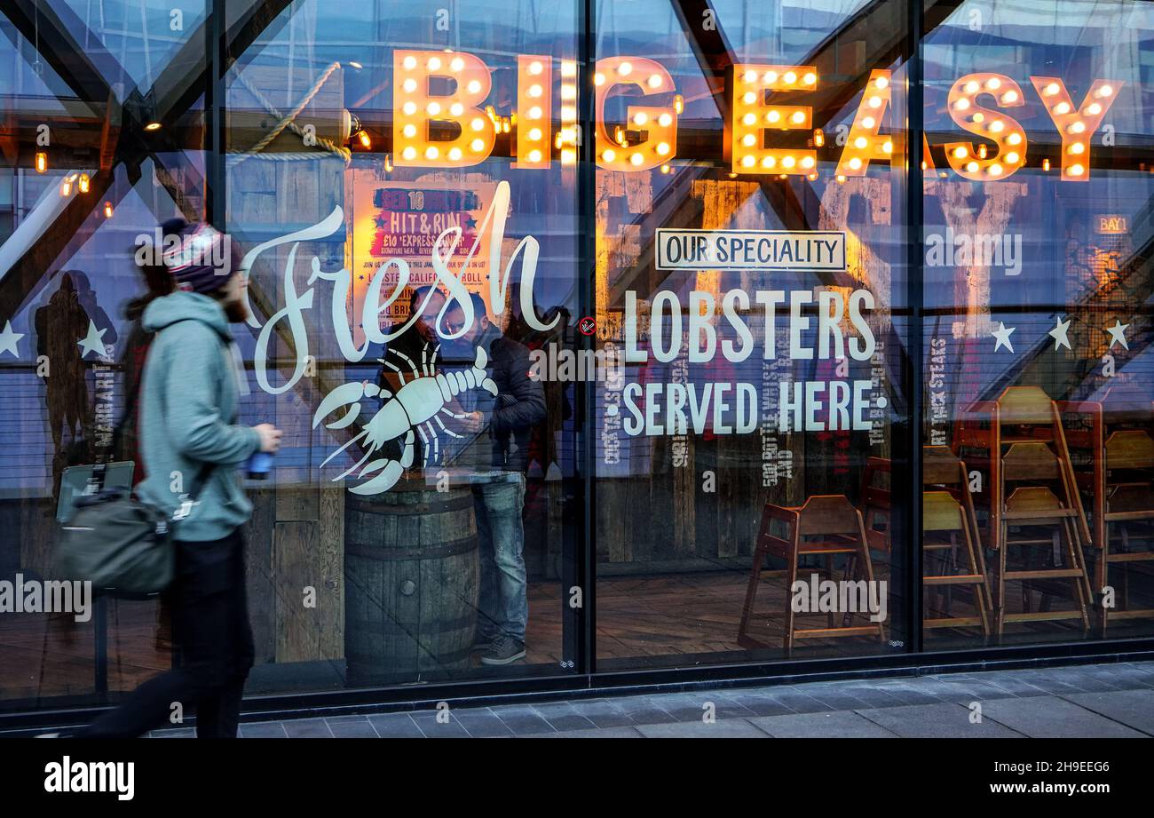 London, United Kingdom - February 03, 2019: Yellow neon letters sign on ...