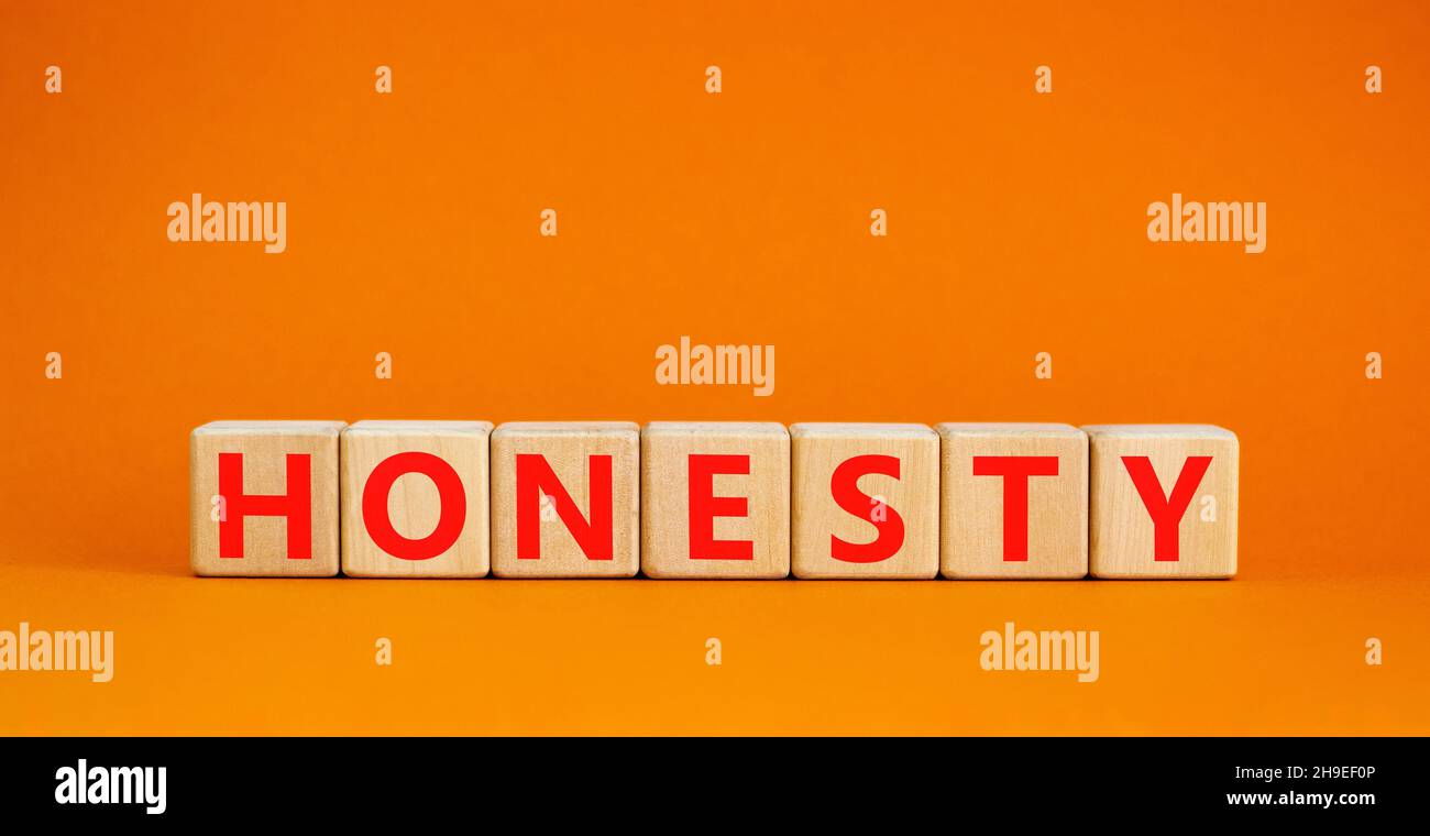 Honesty symbol. The concept word Honesty on wooden cubes. Beautiful ...