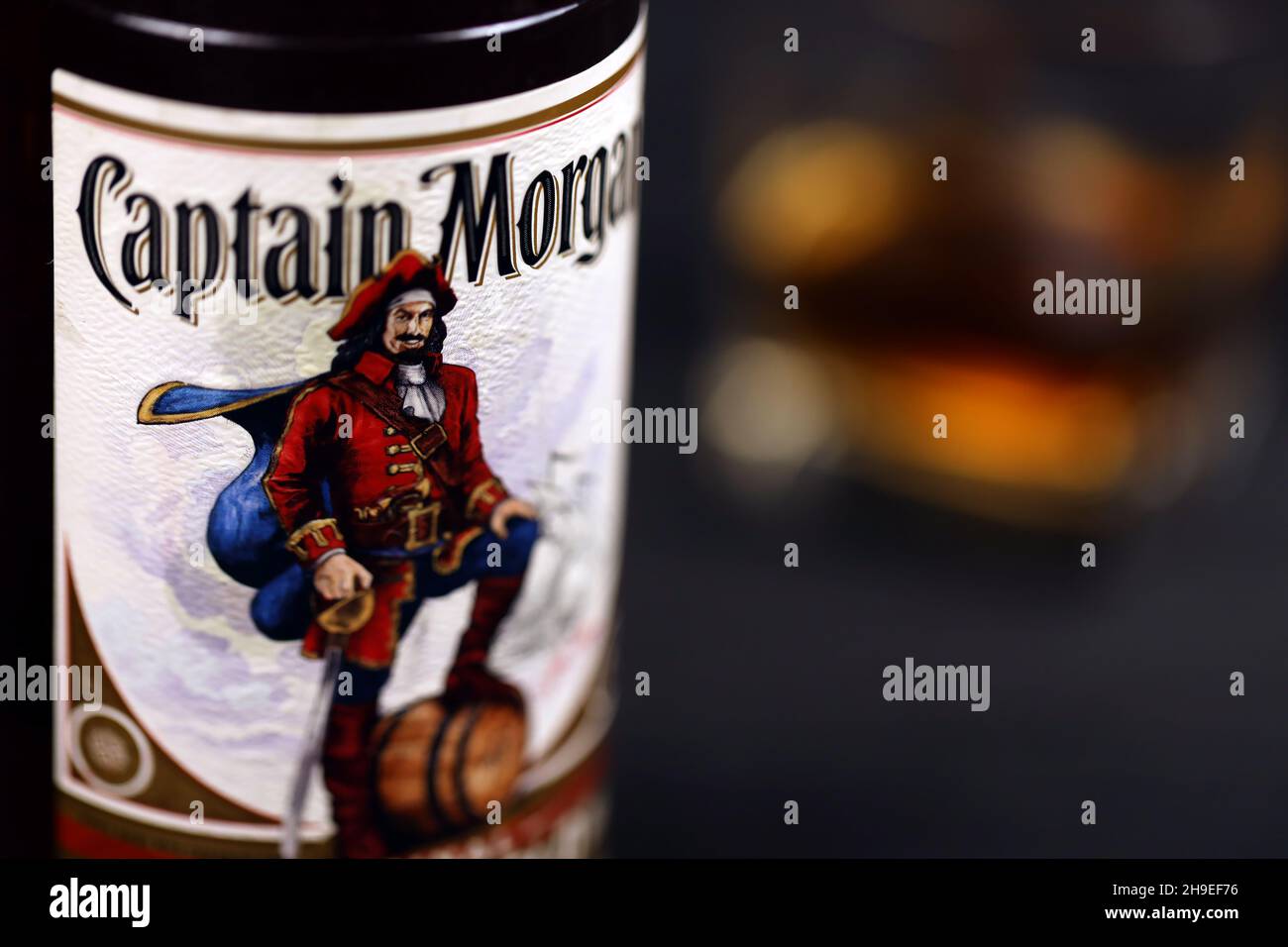 KHARKOV, UKRAINE - DECEMBER 3, 2020: Captain Morgan original spiced ...