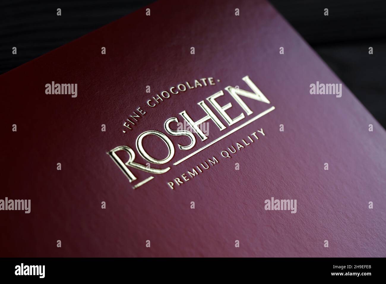 KHARKOV, UKRAINE - JANUARY 11, 2021: Rochen chocolate candies box ...