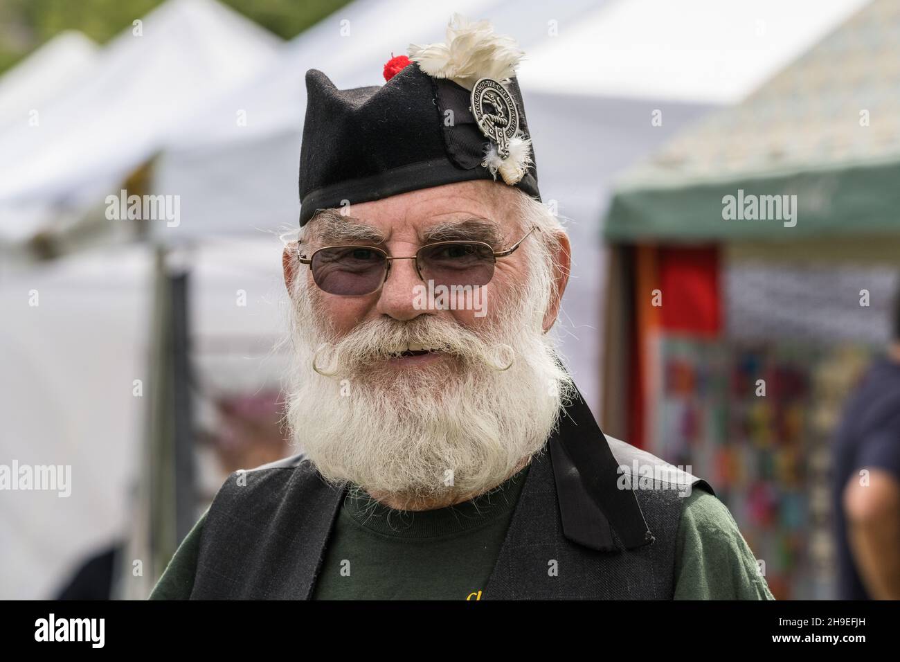 A member of a Scottish clan with a beard and handlebar moustache at a ...