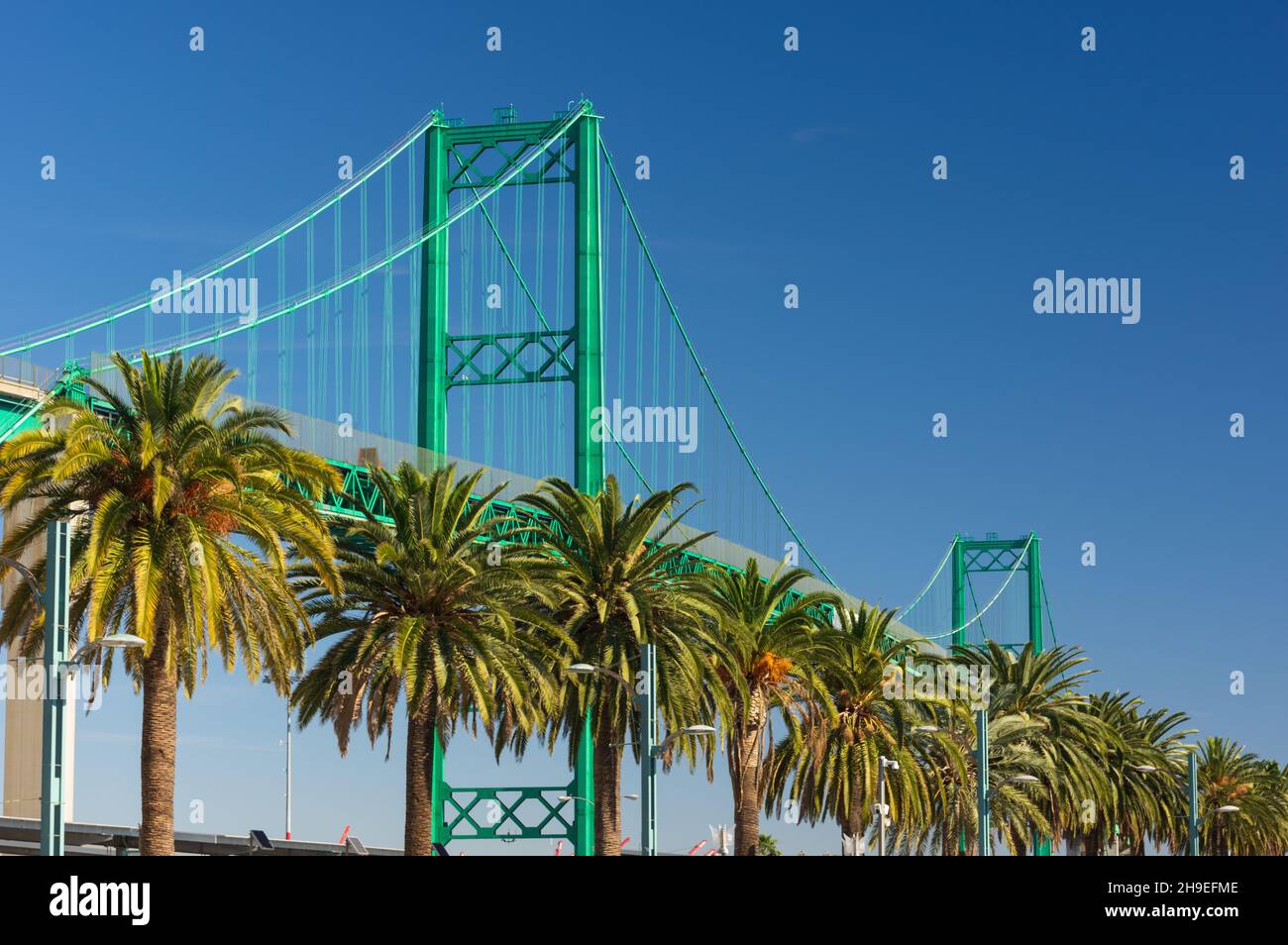 The Vincent Thomas Bridge in San Pedro, City of Los Angeles, California ...
