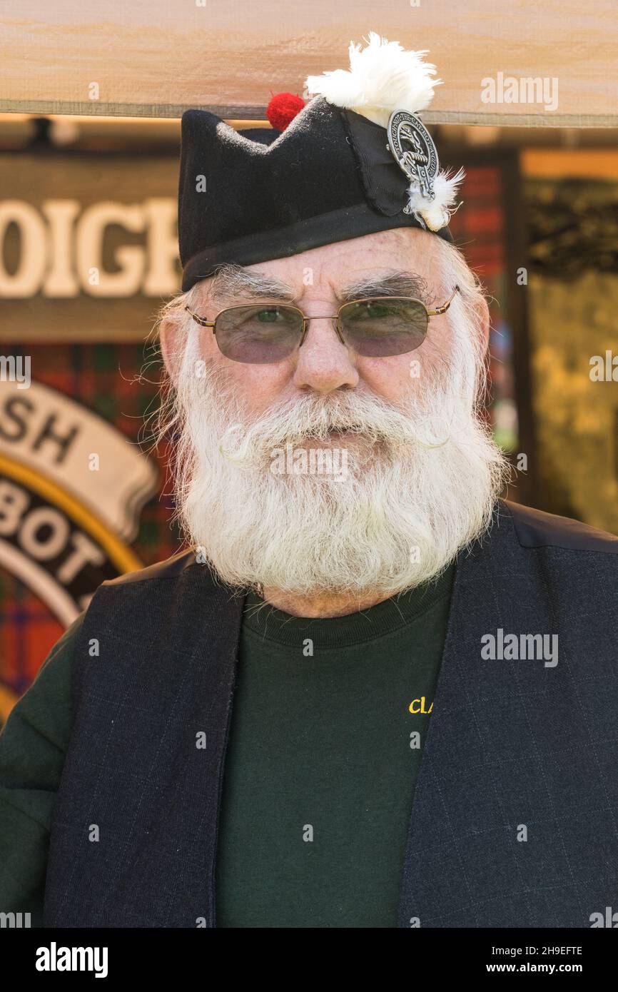 A member of a Scottish clan with a beard and handlebar moustache at a ...