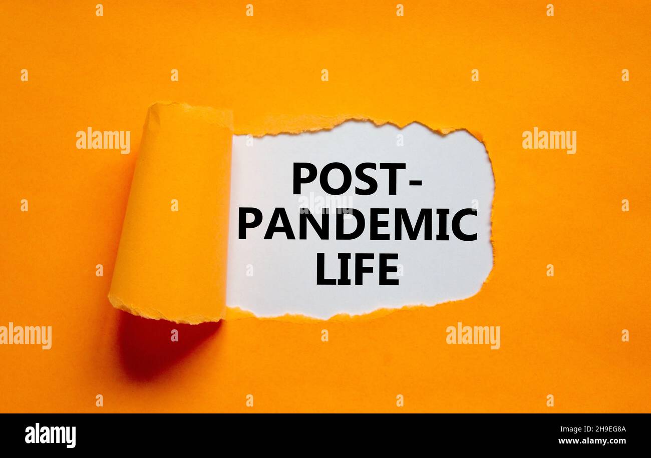 Post-pandemic life symbol. Words Post-pandemic life appearing behind ...