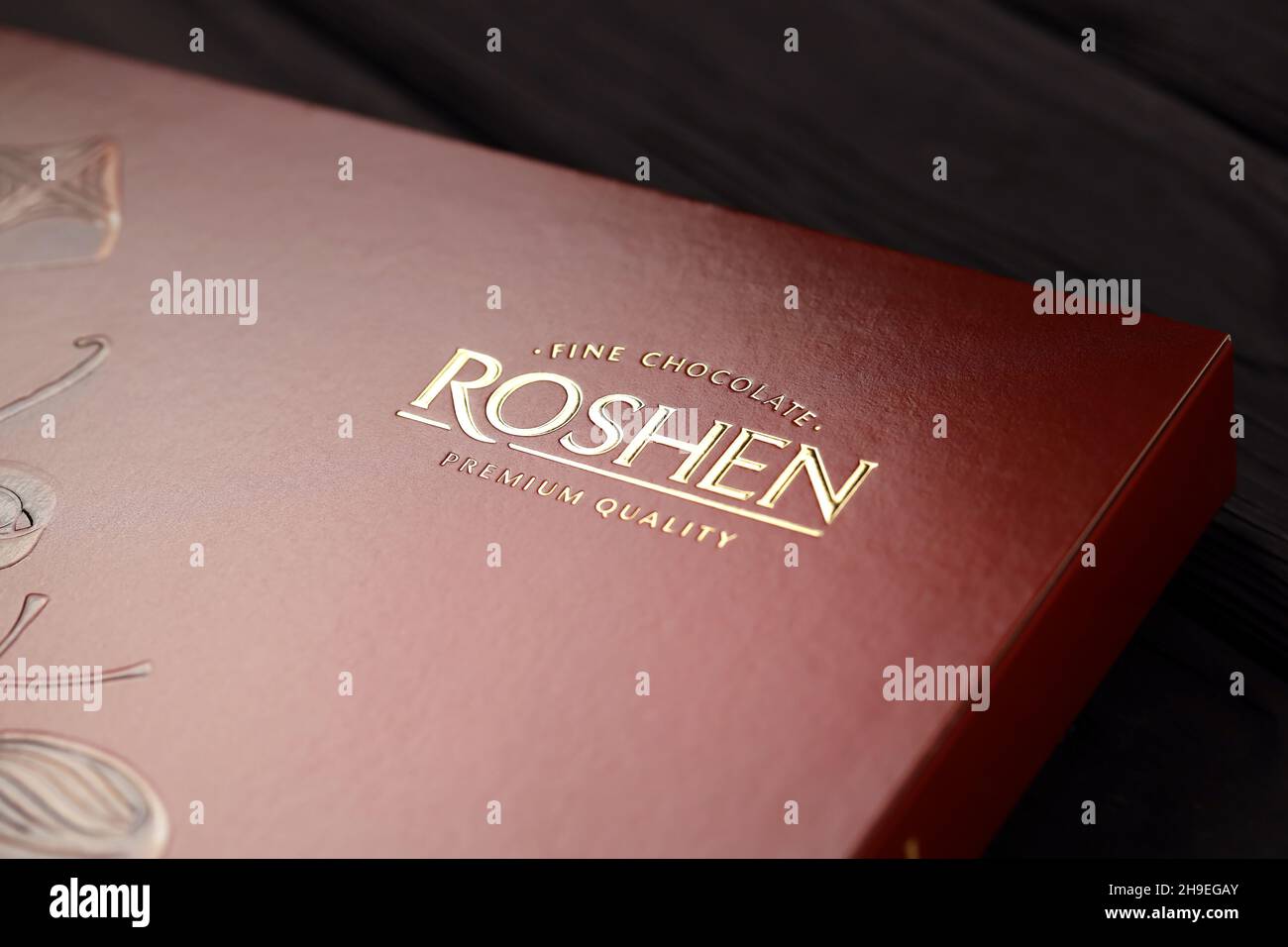 KHARKOV, UKRAINE - JANUARY 11, 2021: Rochen chocolate candies box ...