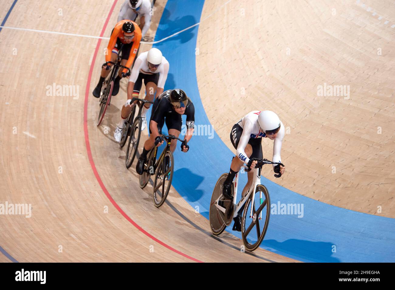 Gavin Hoover during the elimination race, part of the Omnium track ...