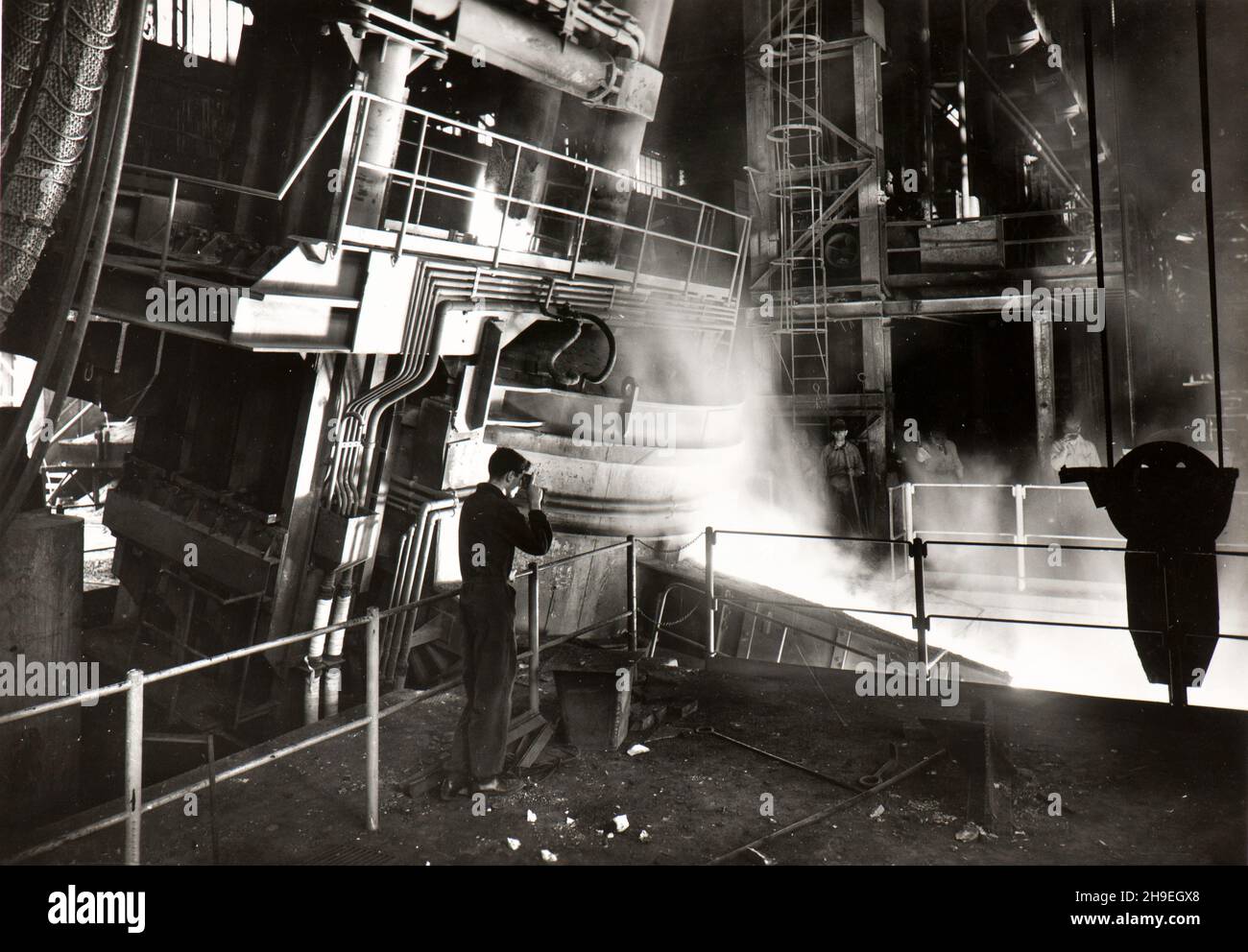 Picture showing of a molten steel casting at Breda (Tecnomasio Italiano ...