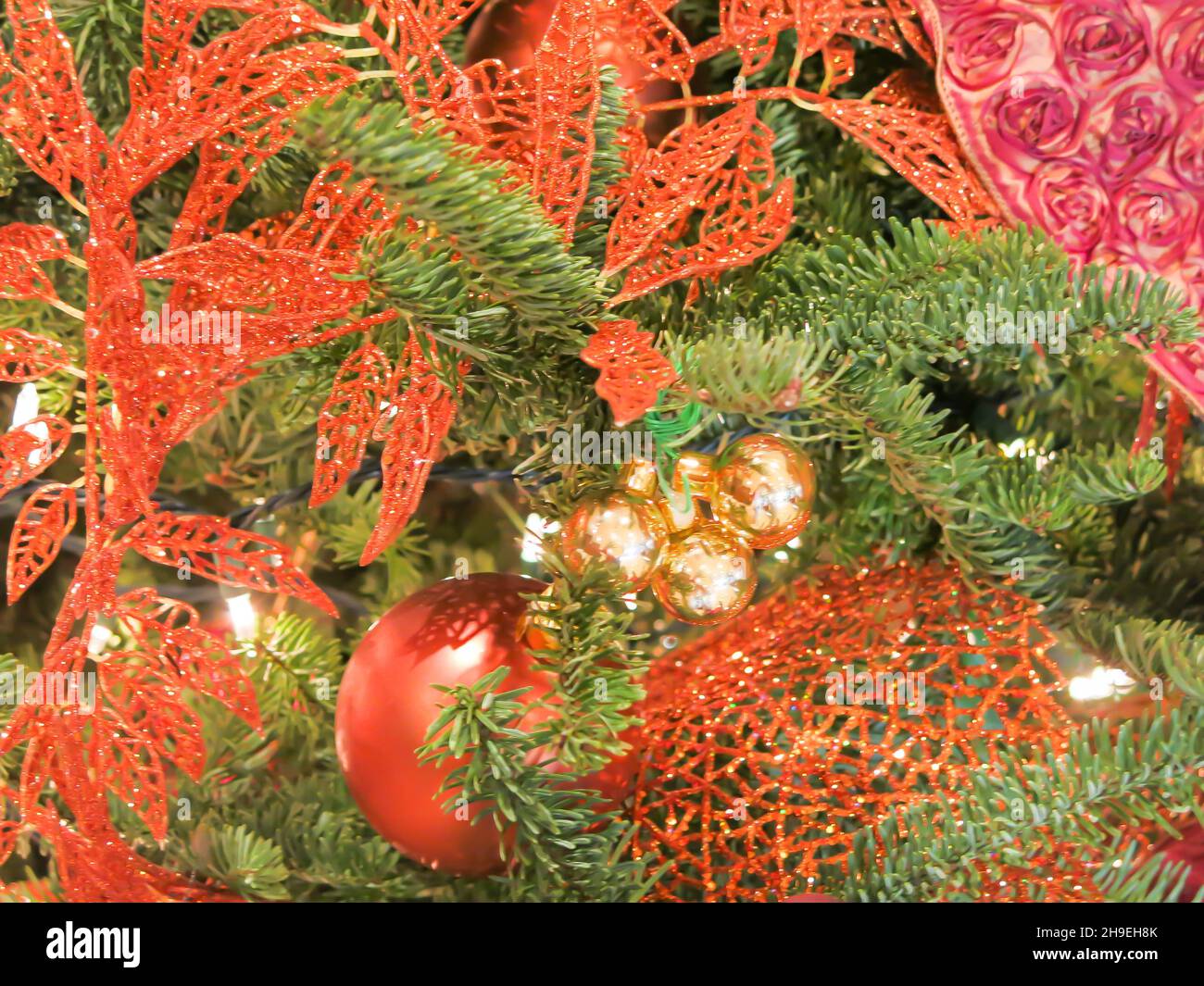 Close Up - Christmas Tree Decorations Stock Photo - Alamy