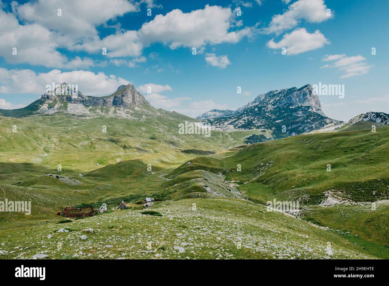 The mountain pass Sedlo is in the north of Montenegro. Fantastic green ...