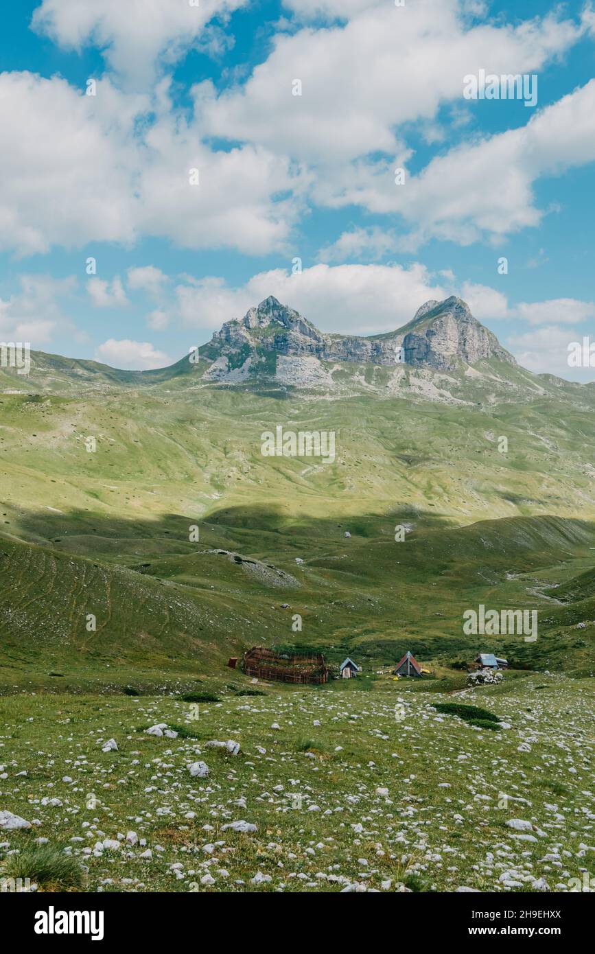 The mountain pass Sedlo is in the north of Montenegro. Fantastic green ...