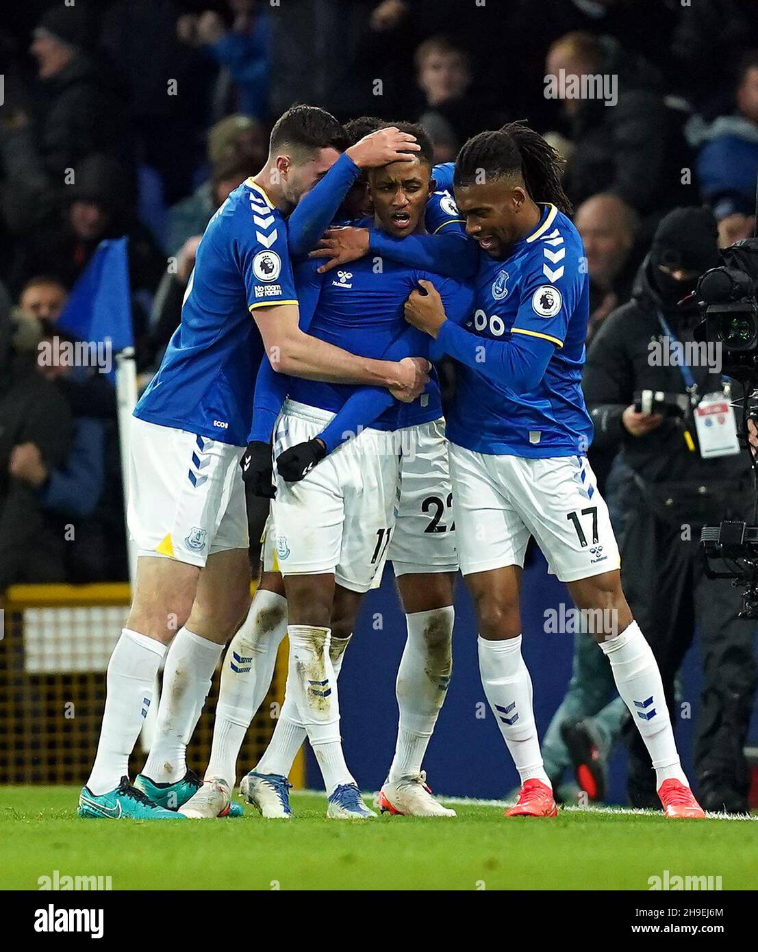 Everton’s Demarai Gray celebrates scoring their side's second goal of ...