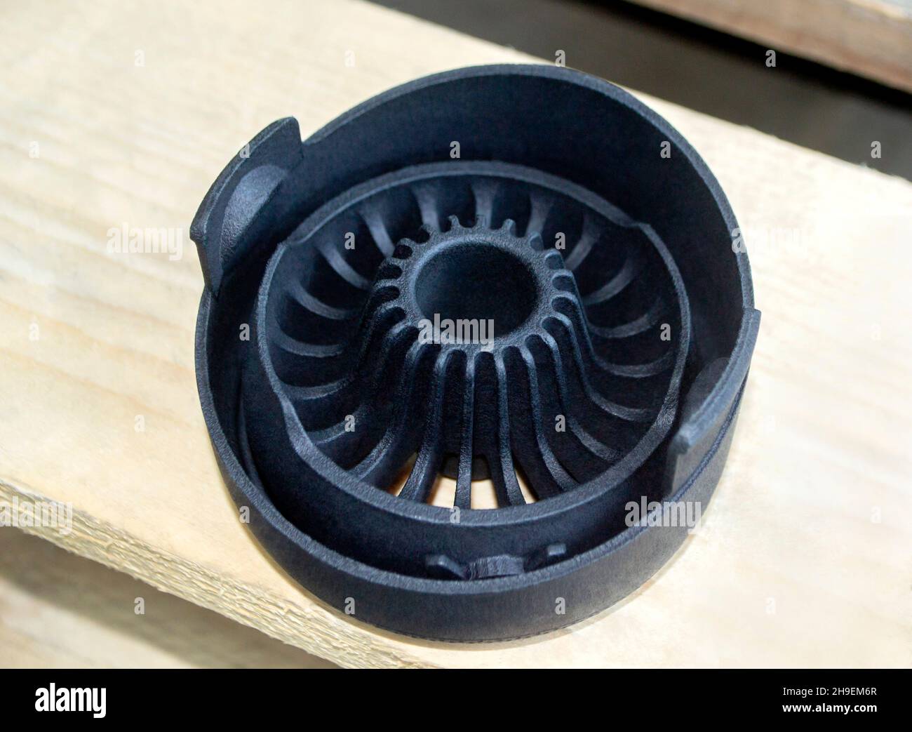 Object printed on industrial powder 3D printer close-up. Multi Jet ...