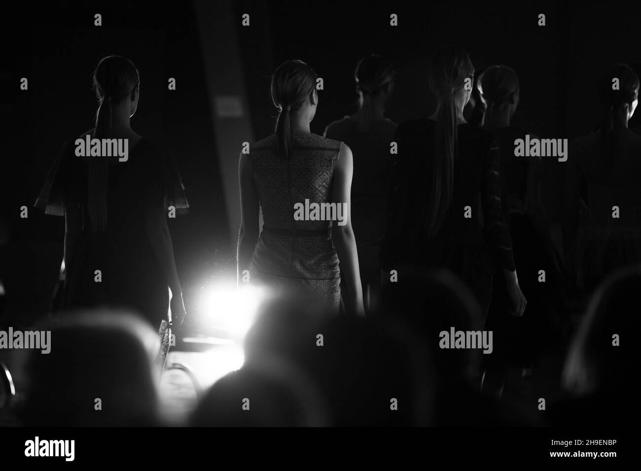 Fashion show, a catwalk event, runway show, model walking a catwalk ...