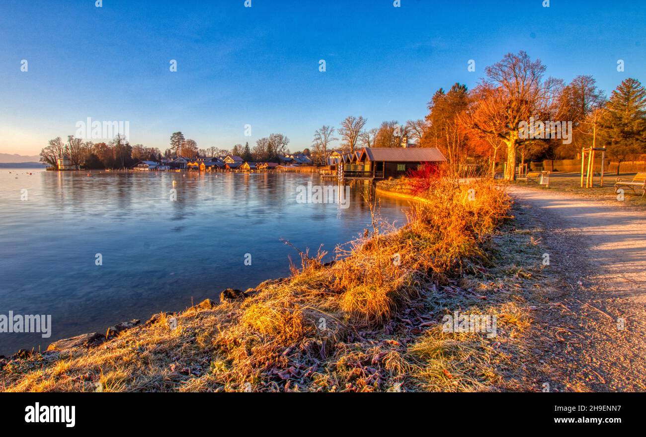 Shore of the Starnberger See in Tutzing, Germany Stock Photo - Alamy