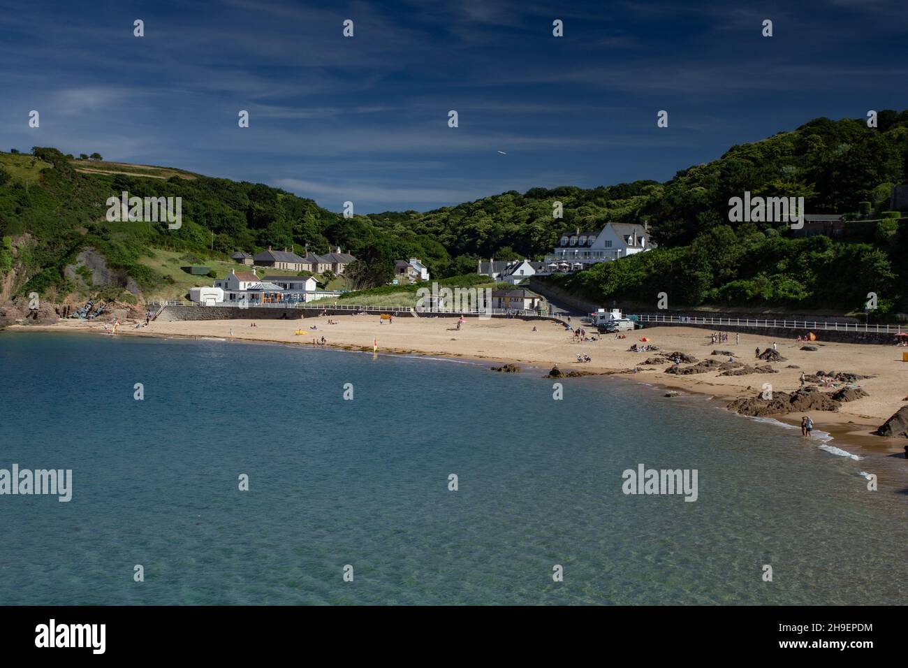 The Channel Islands of Jersey, Guernsey and Sark in summer with sun ...